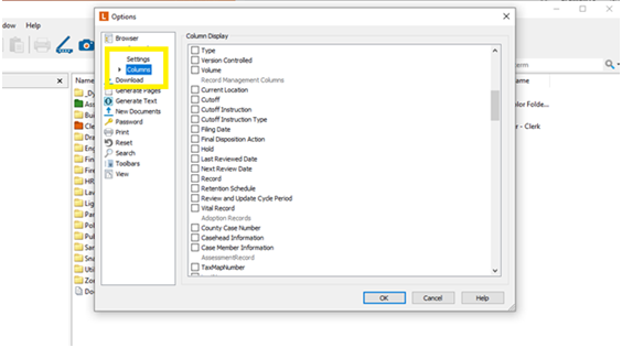 Customize Columns ICC CDS