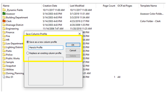 Customize Columns | ICC CDS